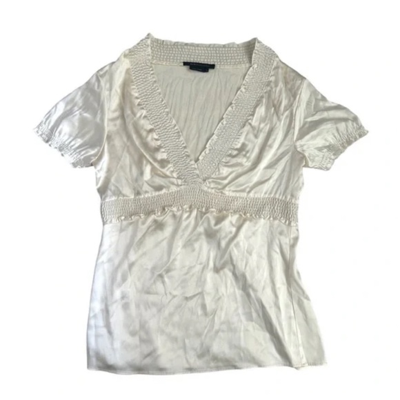 BCBG | Tops | Bcbg Y2k Cream Silk Top | Poshmark